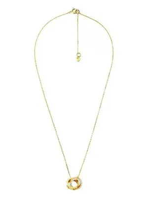 Michael Kors Interlocking Circles Rhinestone Pendant Necklace - Gold