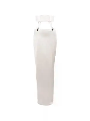 VESTIAIRE D'UN OISEAU LIBRE Suspender-straps Maxi Skirt - White