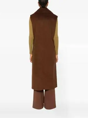 Patrizia Pepe Double-breasted Sleeveless Coat - Brown
