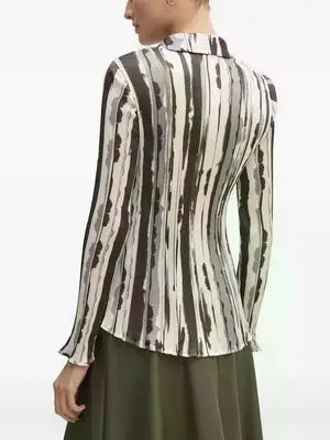 SANDRO FERRONE Pleated Abstract Print Blouse