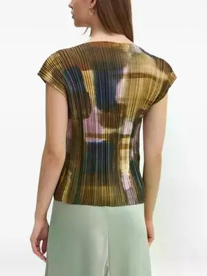 SANDRO FERRONE Pleated Abstract-print Top