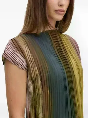 SANDRO FERRONE Pleated Abstract-print Top