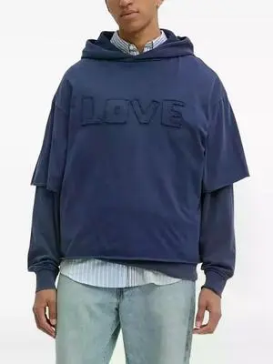 Desigual Love-patches Double-layer Hoodie - Blue