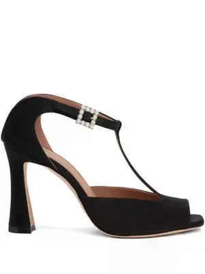 MALONE SOULIERS 90mm Nomi Embellished T-bar Heeled Sandals - Black