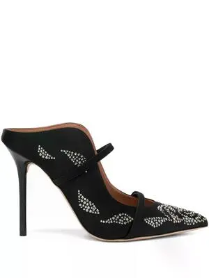 MALONE SOULIERS 100mm Maureen Embellished Heeled Mules - Black