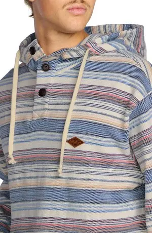 BILLABONG Rancho Stripe Hooded Pullover - Brown/blue Multi