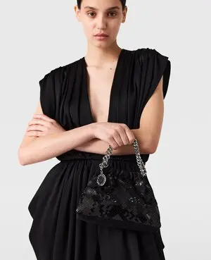 Stella McCartney Falabella Sequin Drawstring Crossbody Bag