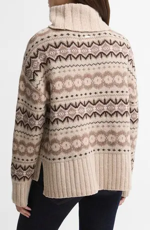 Barbour Fair Isle Wool-blend Turtleneck Tunic Sweater