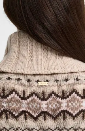 Barbour Fair Isle Wool-blend Turtleneck Tunic Sweater