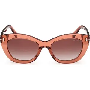 TOM FORD Linda 53mm Butterfly Sunglasses - Shiny Terracotta/brown Lenses