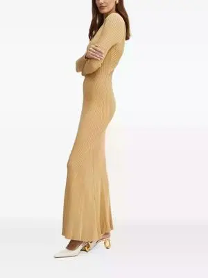 Bardot Ribbed Open-back Maxi Dress