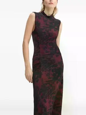 GESTUZ Printed High-neck Dress