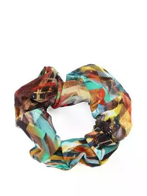 LYGIA & NANNY Printed Scrunchie - Brown