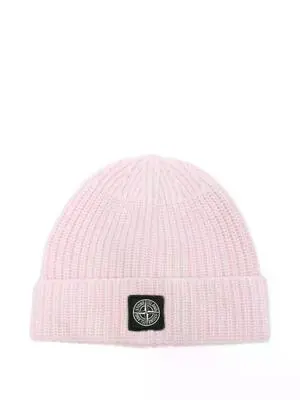 Stone Island Logo-patch Beanie - Pink