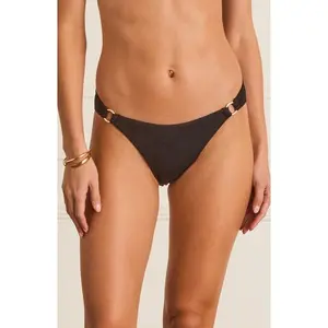 AQUA BLU AUSTRALIA Ring Front Bikini Bottom - Black
