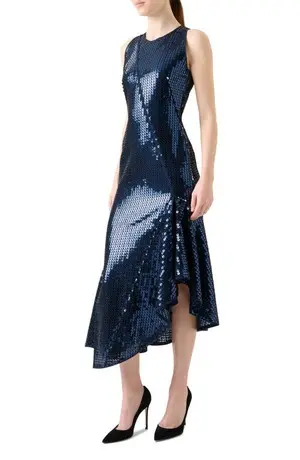 Akris Sequin Asymmetric Dress