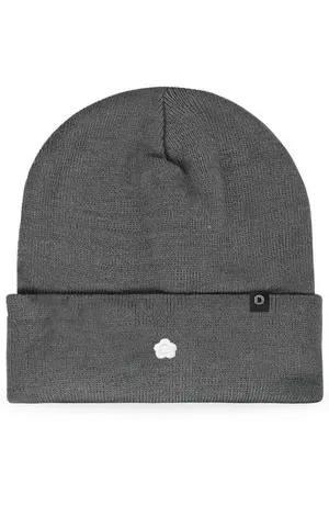 DALIX Flower Embroidery Beanie Cap - Asphalt Gray