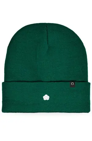 DALIX Flower Embroidery Beanie Cap Green