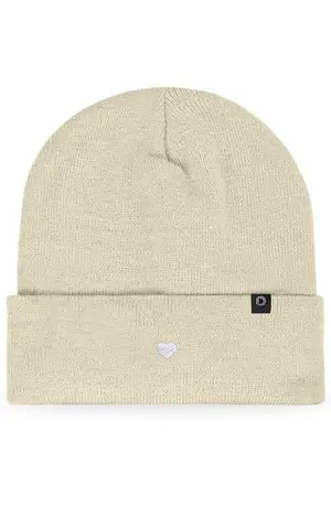 DALIX Heart Embroidery Beanie - Beige