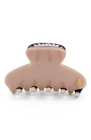 Alexandre De Paris Voltaire Pearls And Crystals Acetate Hair Clip - Brown