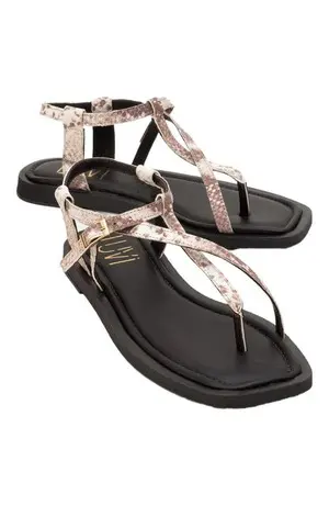 FOREVER & ALWAYS SHOES Morgana Leather Thong Sandal - Brown Leather
