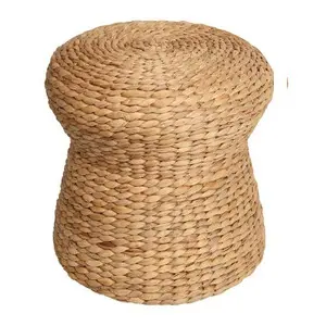 JONATHAN Y Alberto 18.5" Modern Bohemian Hand-woven Hyacinth Mushroom Stool - Natural