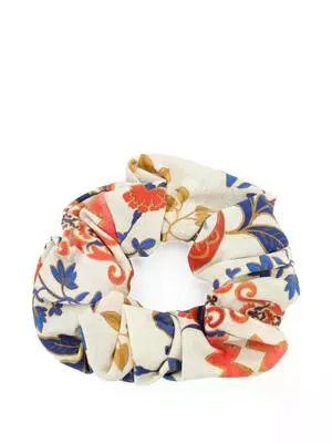 LYGIA & NANNY Lola Floral-print Scrunchie - Neutrals