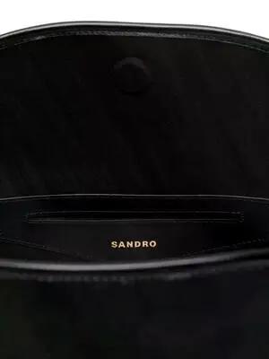 Sandro Tangoso Suede Leather Bucket Bag - Black