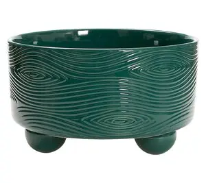 TEMP-TATIONS As Is Woodland Ceramic Beaded Raised Bowl - One-color