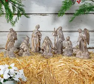 EVERGREEN Set Of 10'h Resin Nativity Garden Sta Tue - One-color