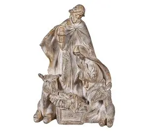 EVERGREEN 11.5'h Resin Nativity Garden Statue