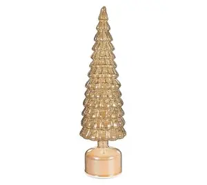EVERGREEN 16'h Led Rotating Glass Tree Table De Cor