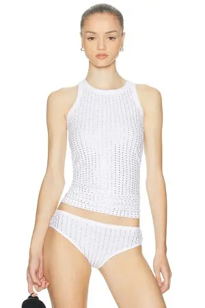 Attico Studded Tank Top - White