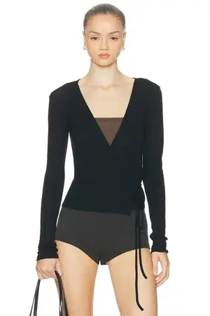 ST. AGNI Baby Wool Wrap Top