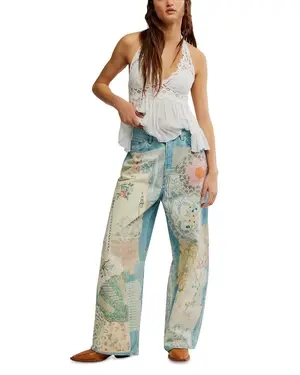 Free People Illusion Patchwork Jeans
