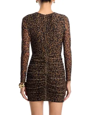 Aqua Leopard Print Mesh Dress