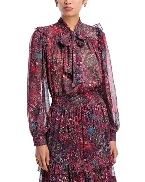 Aqua Paisley Boho Blouse