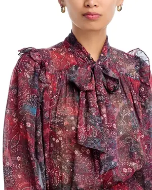 Aqua Paisley Boho Blouse