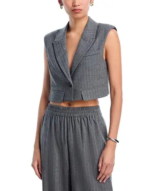 Aqua Cropped Sleeveless Vest