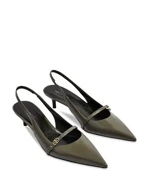 Tory Burch Double T Buckle Mary Jane Pumps - Dark Grigi