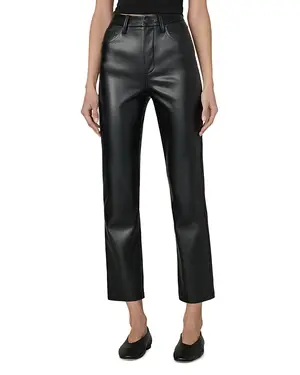 Women's Faux Leather Straight Pants