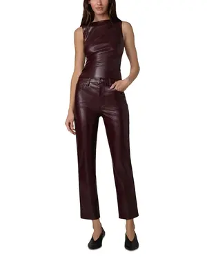 Joe's Jeans The Lyra Slim Faux Leather Jeans - Cabernet