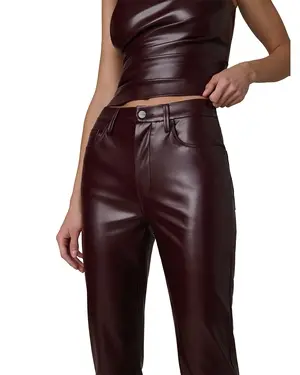 Joe's Jeans The Lyra Slim Faux Leather Jeans - Cabernet