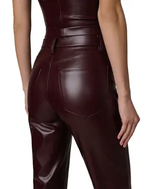 Joe's Jeans The Lyra Slim Faux Leather Jeans - Cabernet