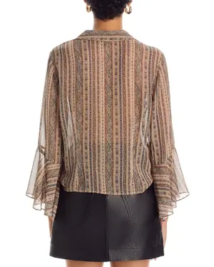 Paige Jasmeet Silk Blouse - Brown Multi