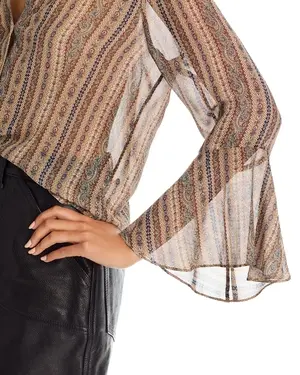 Paige Jasmeet Silk Blouse - Brown Multi