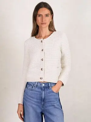 Paige Textured-knit Cardigan
