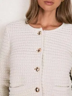 Paige Textured-knit Cardigan