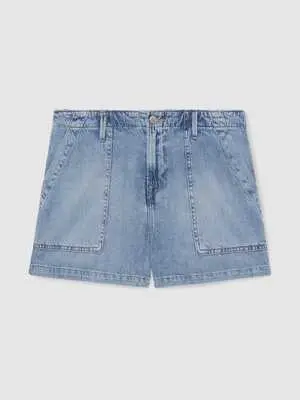 Good American Denim Shorts With Linen
