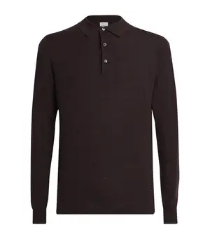 Aspesi Virgin Wool Long-sleeve Polo Shirt